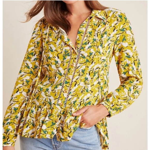 Maeve | Tops | Anthropologie Maeve Janie Peasant Hare Rabbit Flare Blouse Size 6 | Poshmark